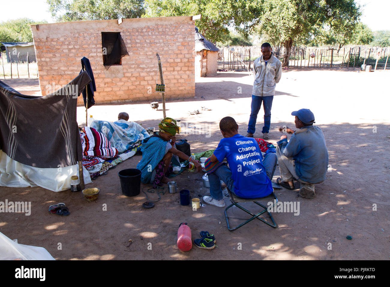 life in a san village in namibia, africa Stock Photo - Alamy