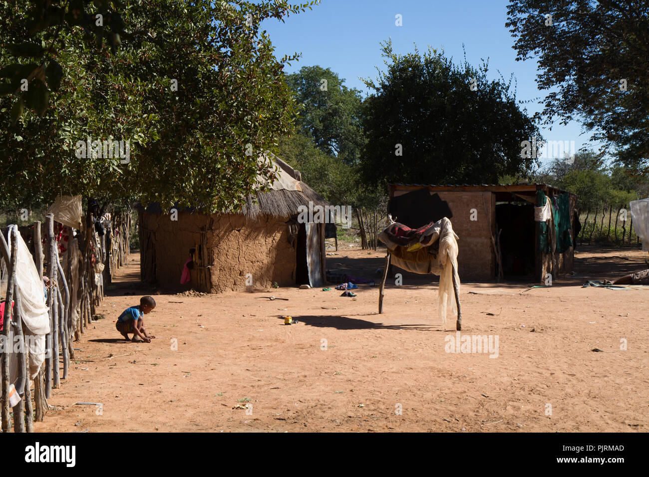 life in a san village in namibia, africa Stock Photo - Alamy