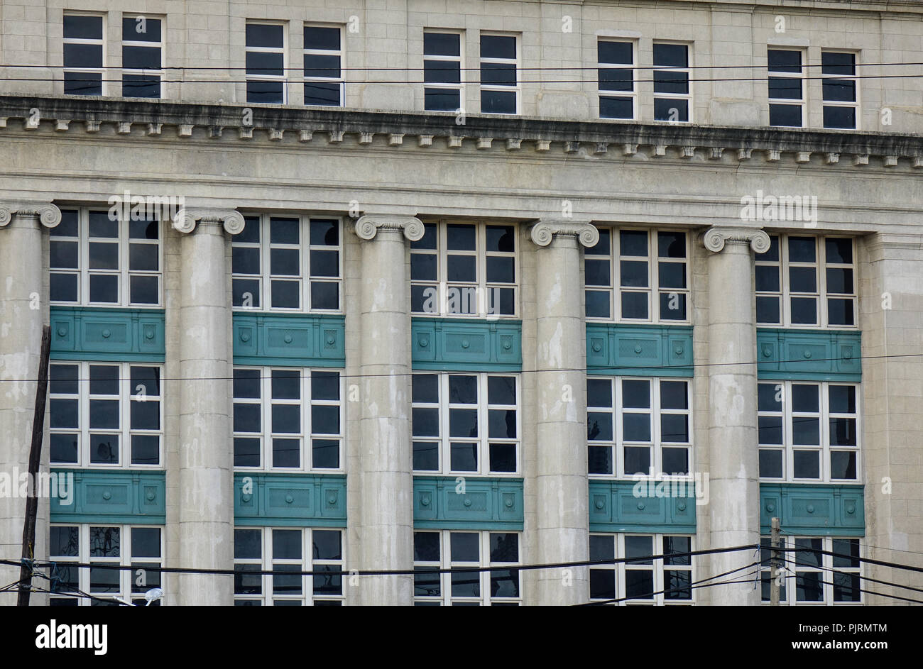 Detail of ancient building at Intramuros district in Manila ...