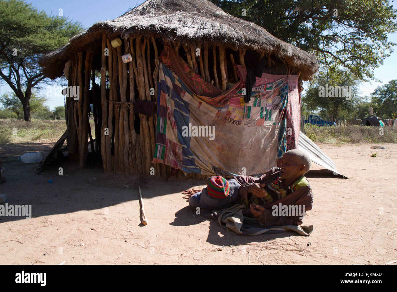 life in a san village in namibia, africa Stock Photo - Alamy