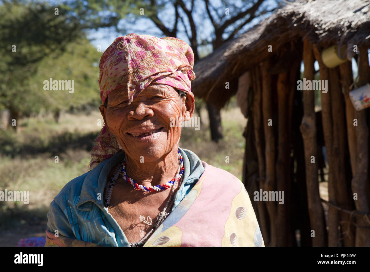 life in a san village in namibia, africa Stock Photo - Alamy