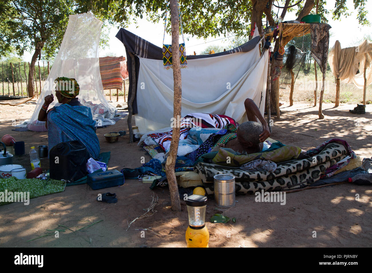 life in a san village in namibia, africa Stock Photo - Alamy