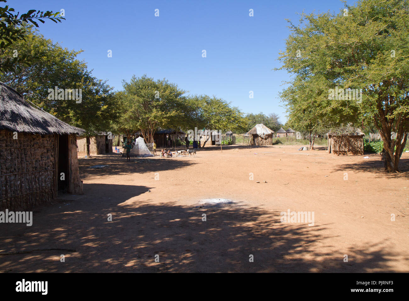 life in a san village in namibia, africa Stock Photo - Alamy