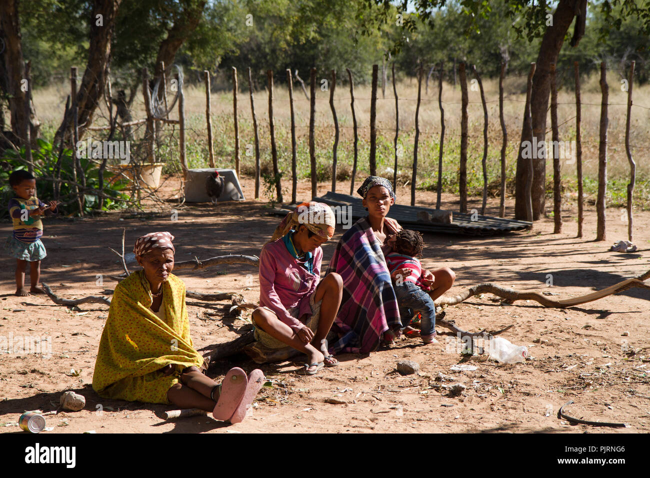 life in a san village in namibia, africa Stock Photo - Alamy