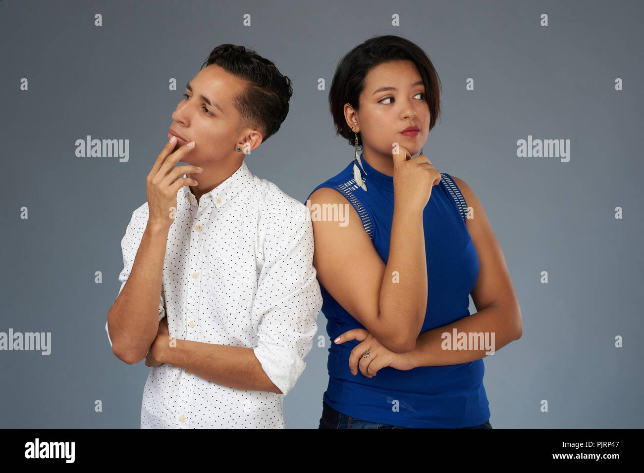 Woman thinking man background hi-res stock photography and images - Alamy