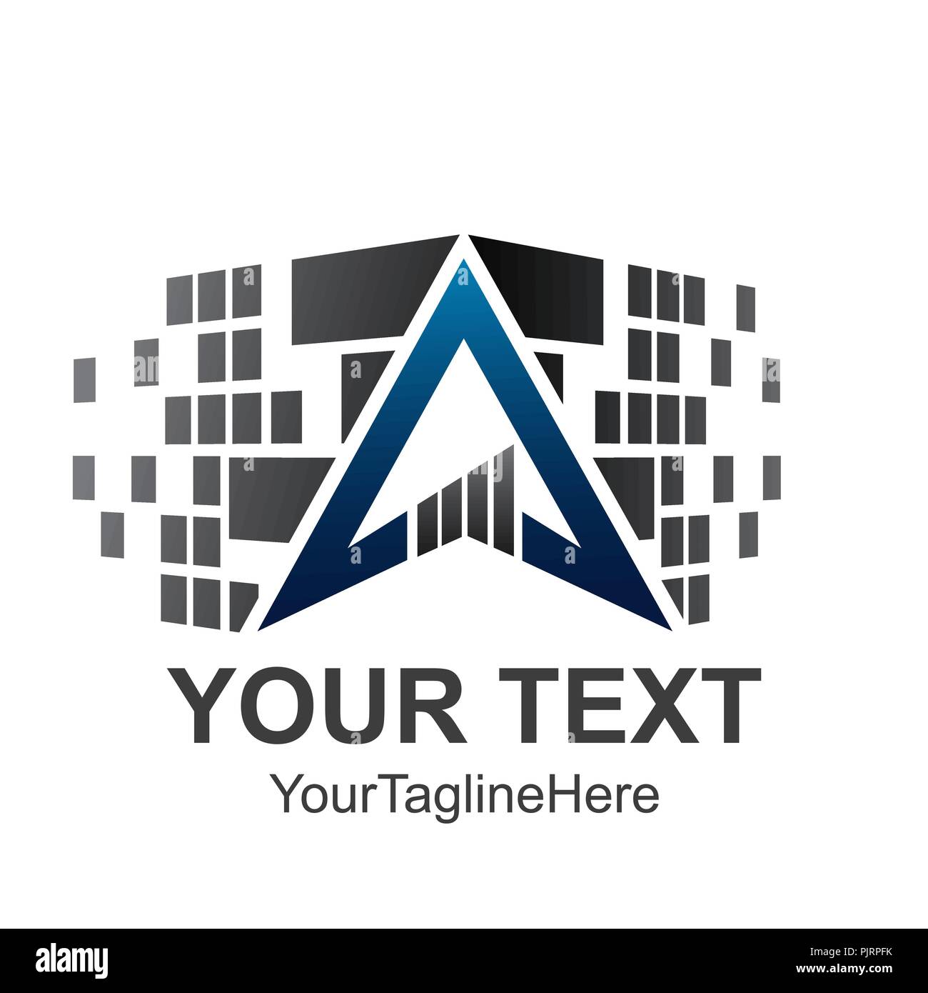 Abstract Square letter A technology logo design template elements ...