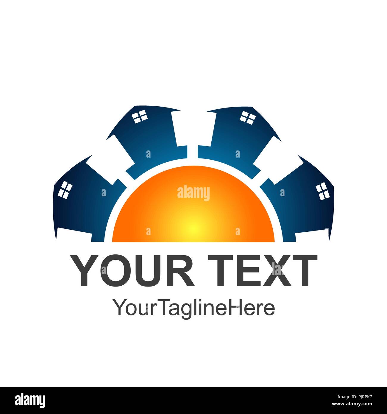 Creative abstract circle square realty vector logo design template ...