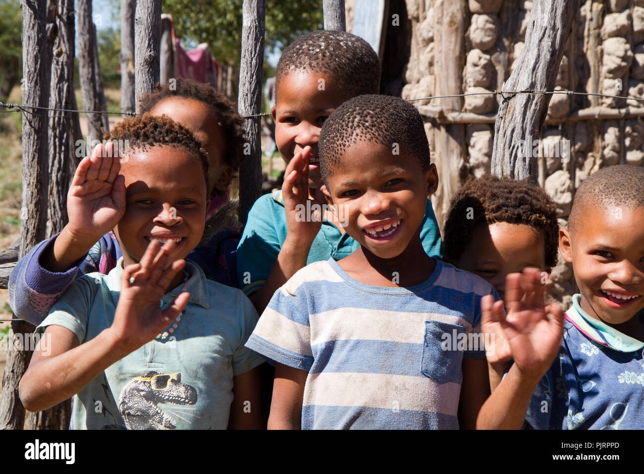 life in a san village in namibia, africa Stock Photo - Alamy