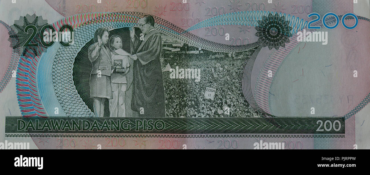 Philippine peso banknotes, a background with money from Philippines ...