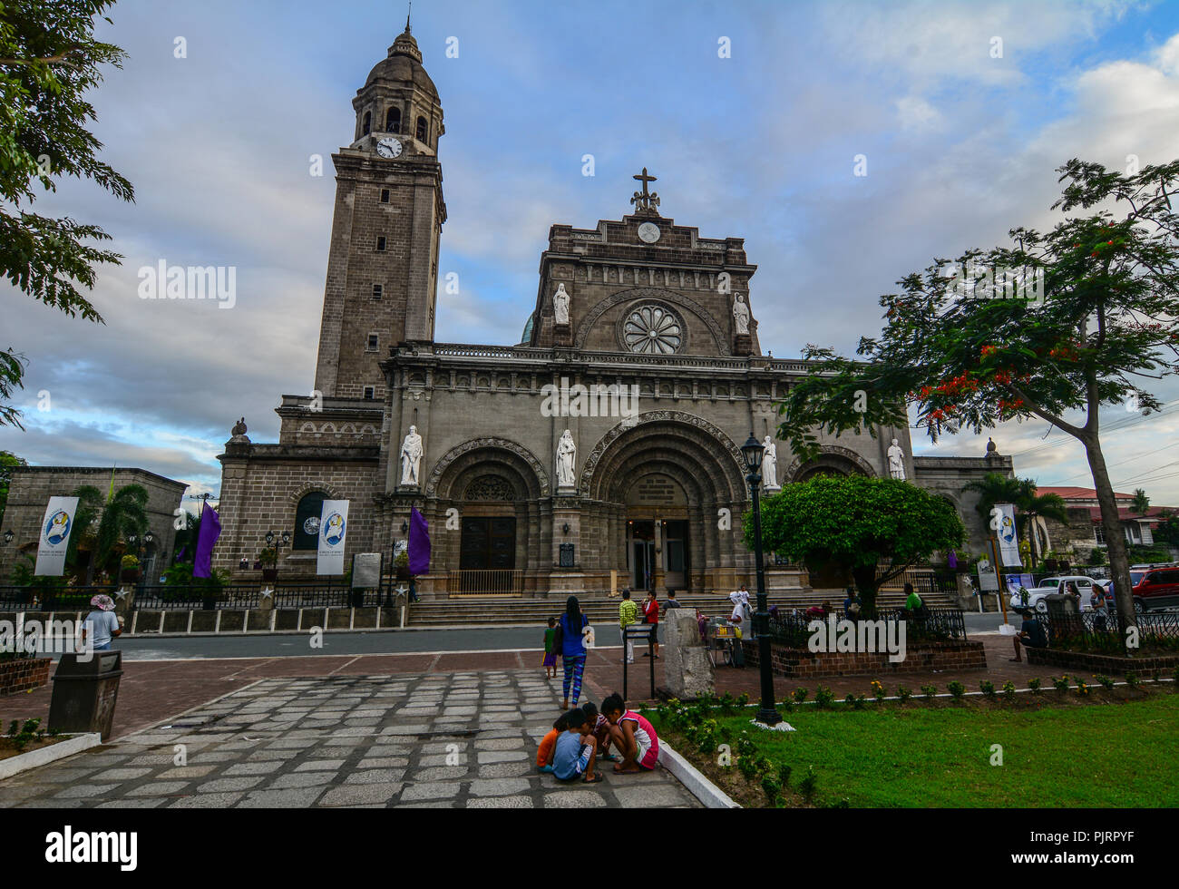 Manila, Philippines - Dec 21, 2015. Manila Cathedral at Intramuros ...