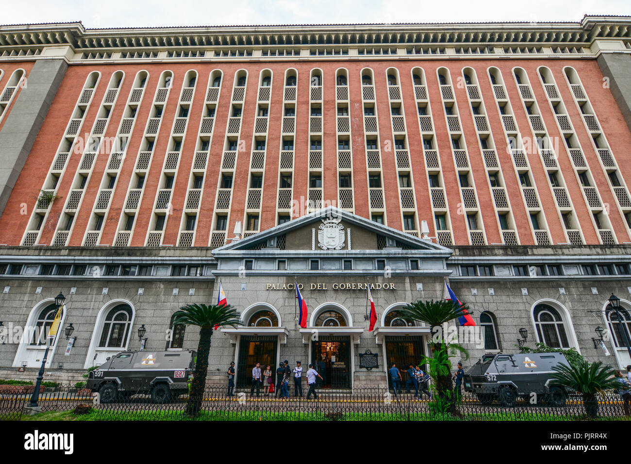 Manila, Philippines - Dec 21, 2015. Old building at Intramuros district ...
