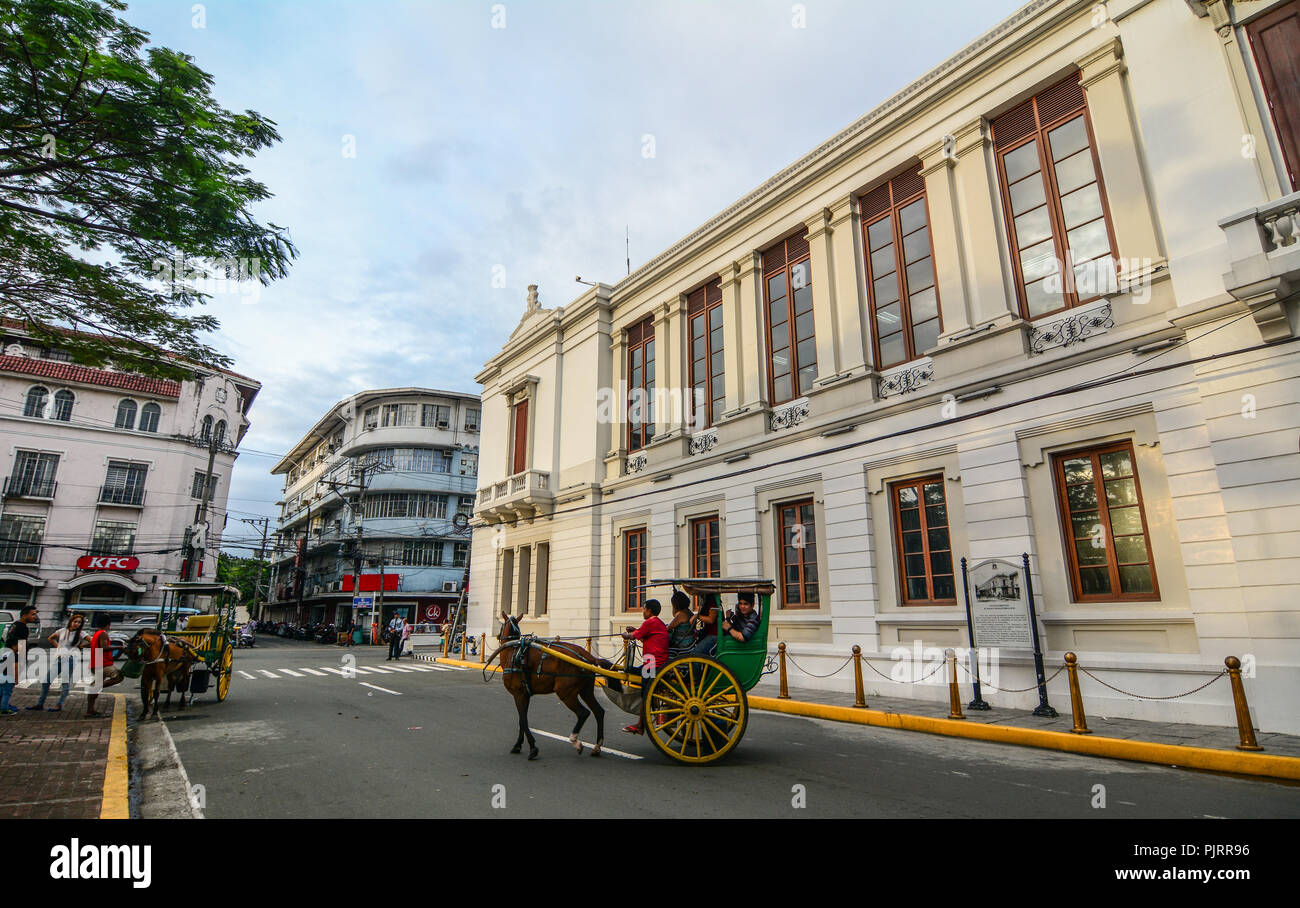 Manila, Philippines - Dec 21, 2015. Old building at Intramuros district ...