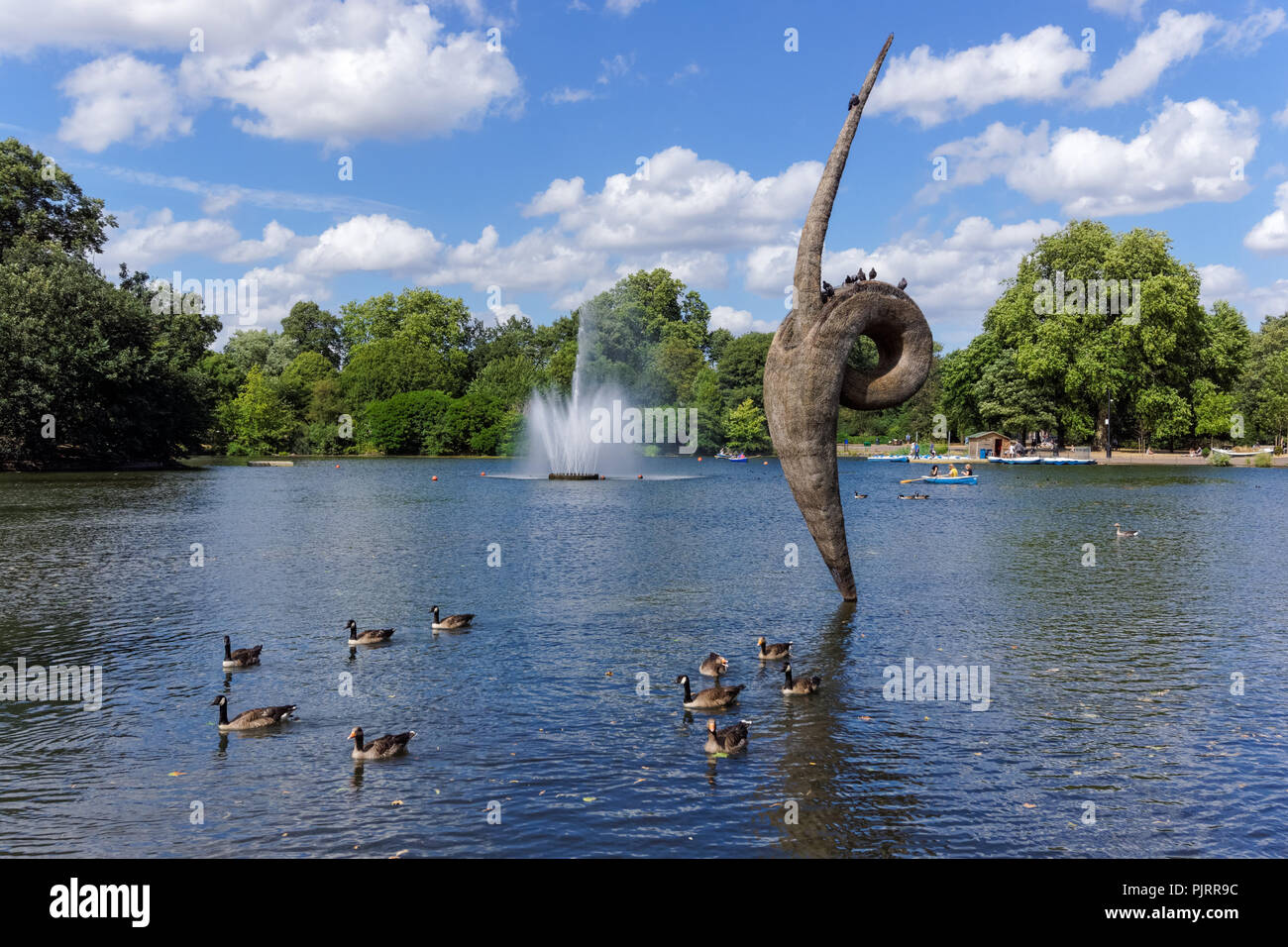 Lake in Victoria Park in Hackney, London England United Kingdom UK ...