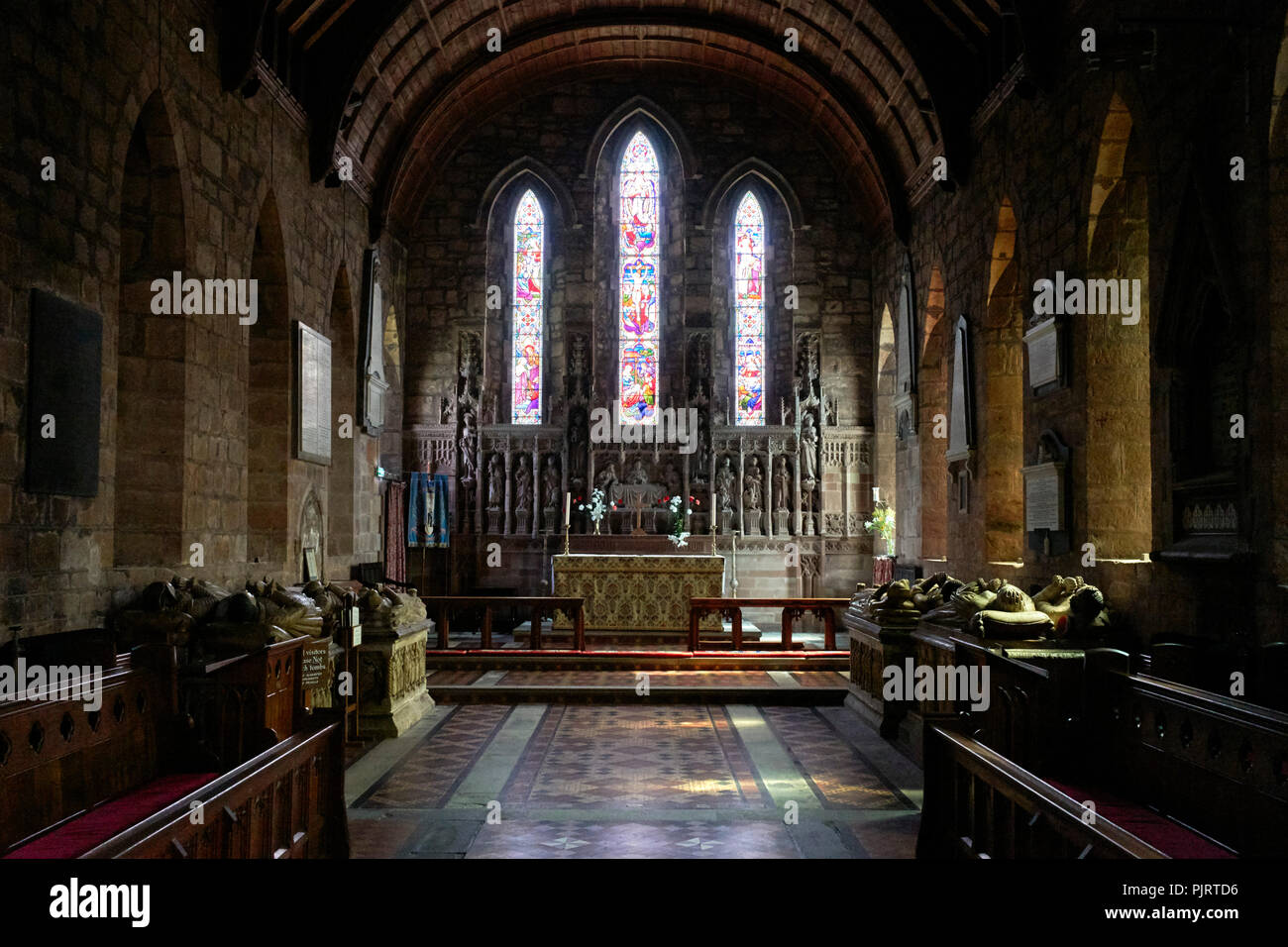St Mary the Virgin and St Chad church interior at Brewood with the ...