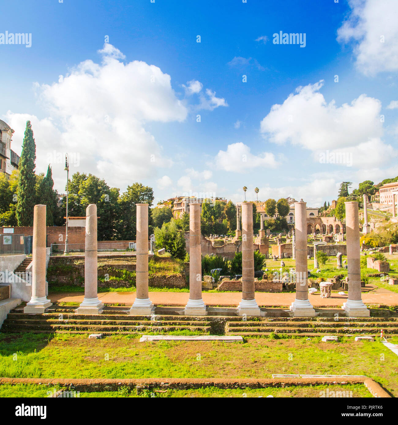 Columns of temple of venus and roma in rome hi-res stock photography ...