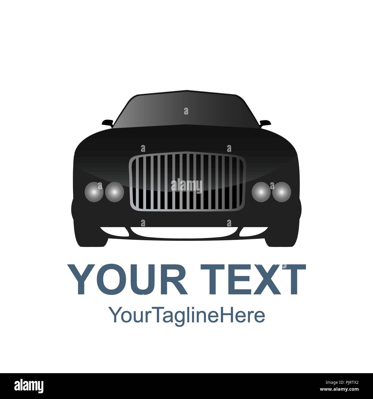 Car front view black icon concept. Car front view flat vector website ...