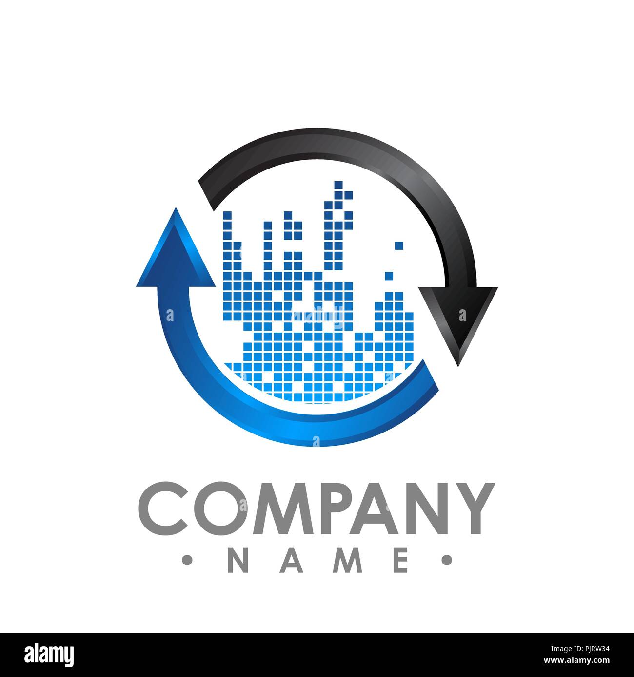 Arrows in circle - vector logo template concept illustration. Abstract ...