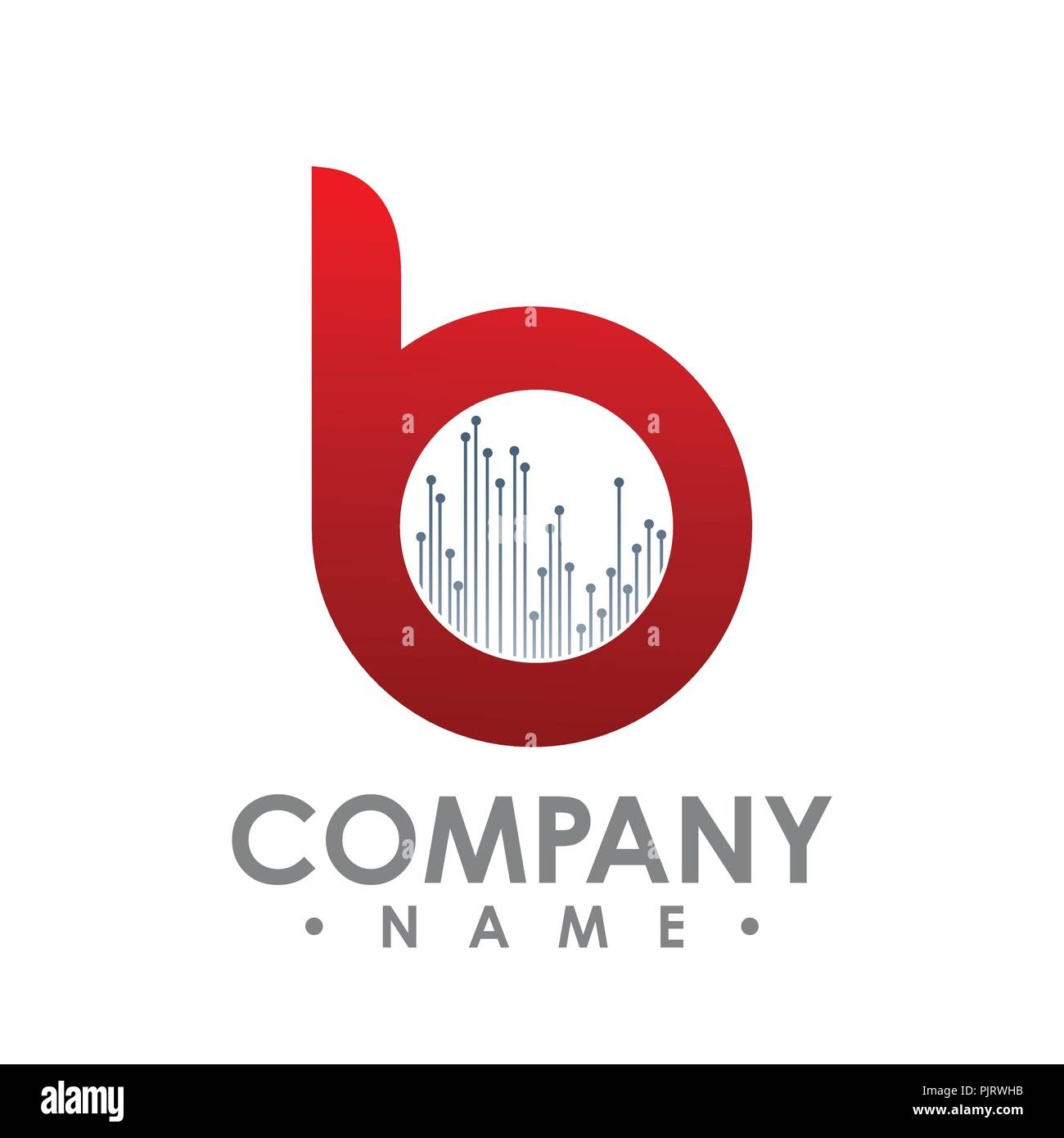 Letter B icon. Technology Smart logo, computer and data related ...