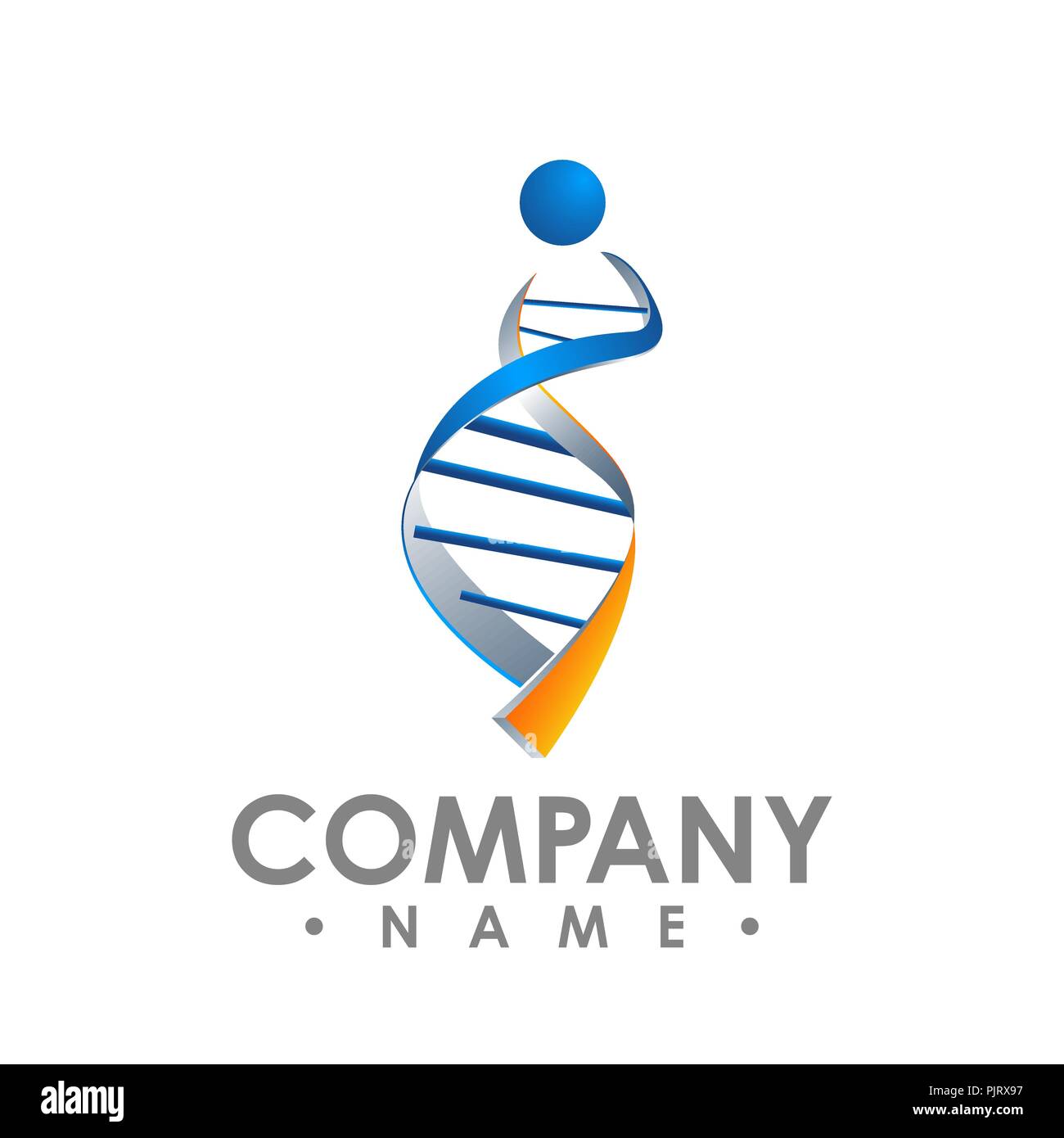 DNA sequence light 3d flat vector illustration art. Educational logo ...