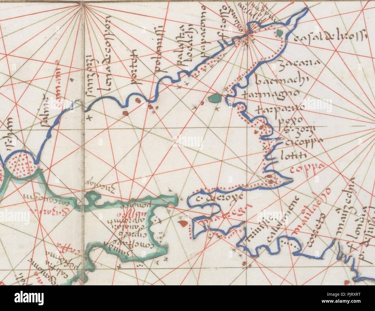 Battista Agnese. Black Sea. HM 27. PORTOLAN ATLAS (Venice 1553).D Stock ...