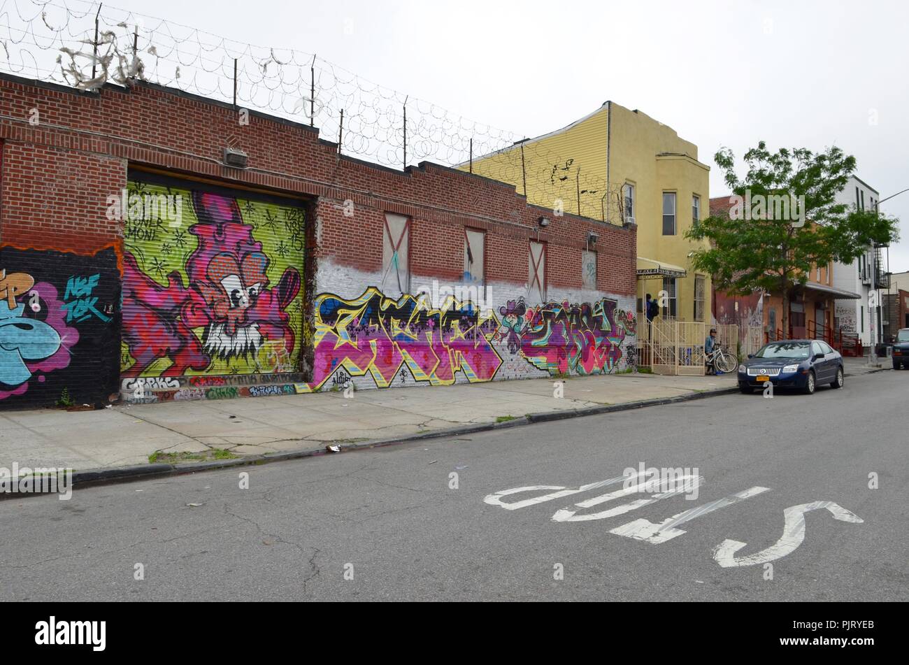 Mural art at East Williamsburg in Brooklyn. The Bushwick Collective has ...