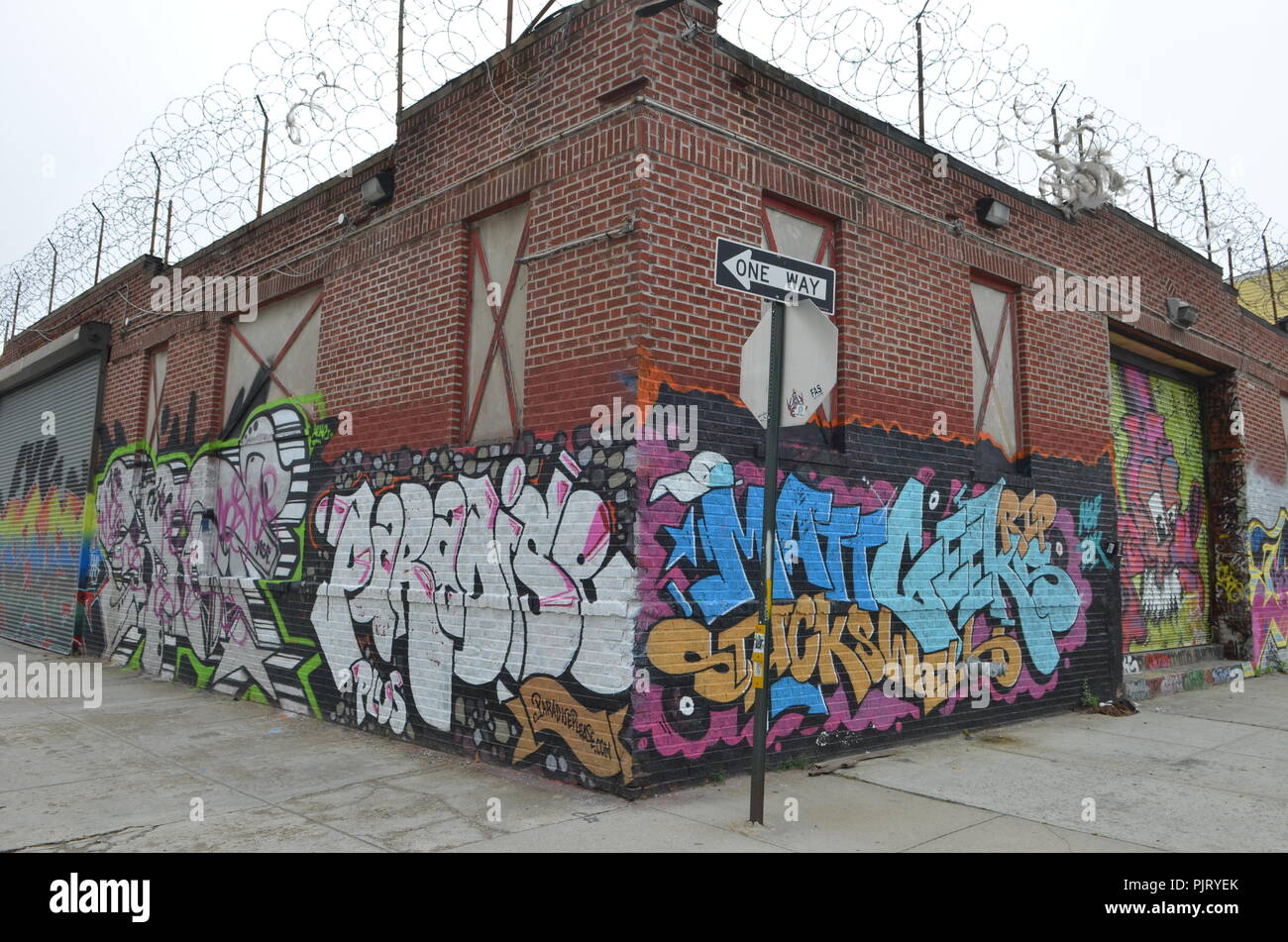 Mural art at East Williamsburg in Brooklyn. The Bushwick Collective has ...