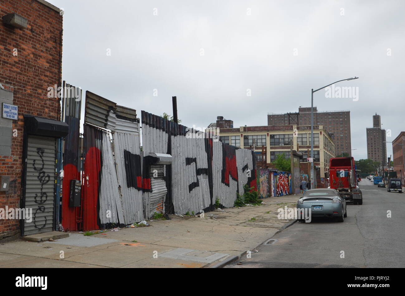 Mural art at East Williamsburg in Brooklyn. The Bushwick Collective has ...