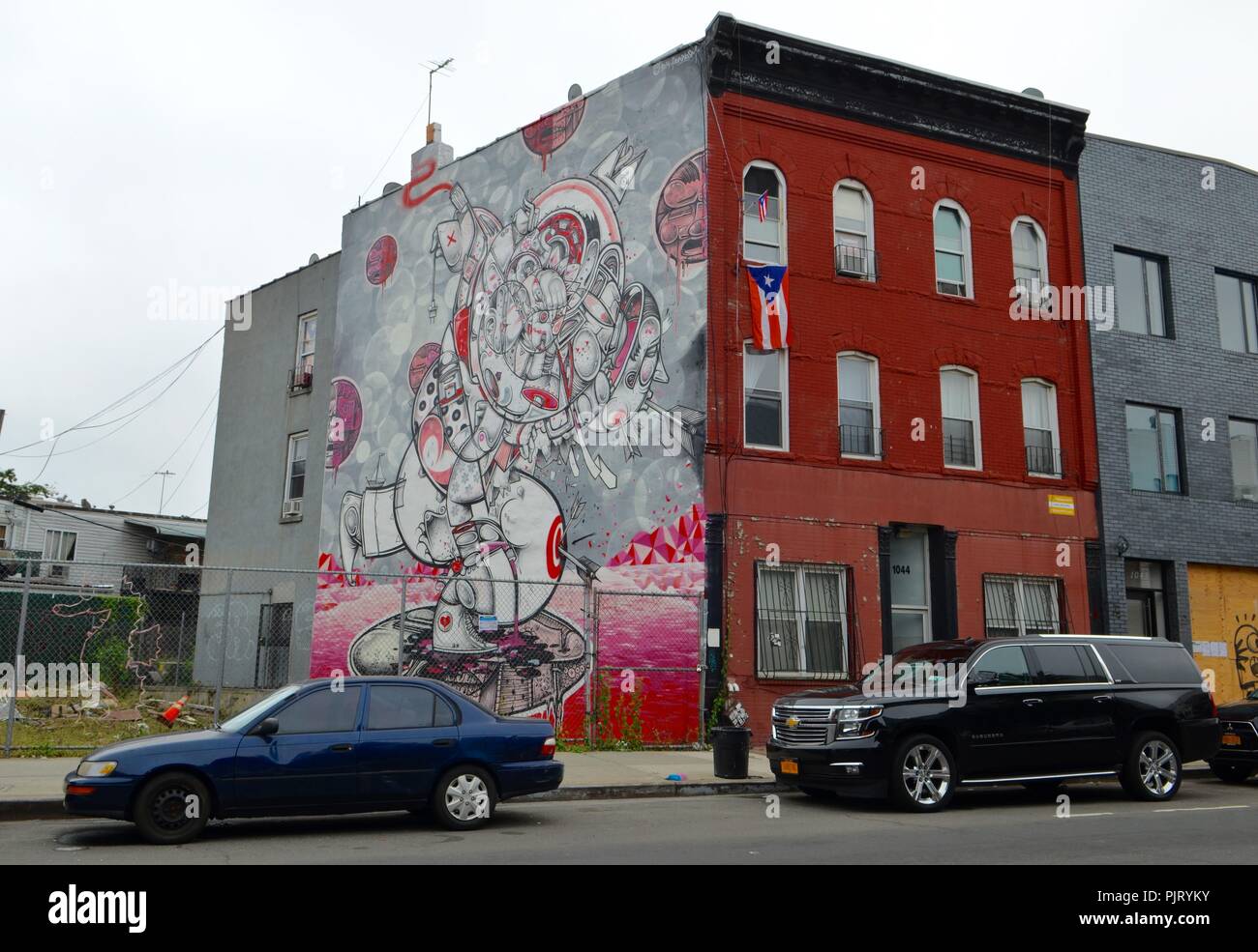 Mural art at East Williamsburg in Brooklyn. The Bushwick Collective has ...