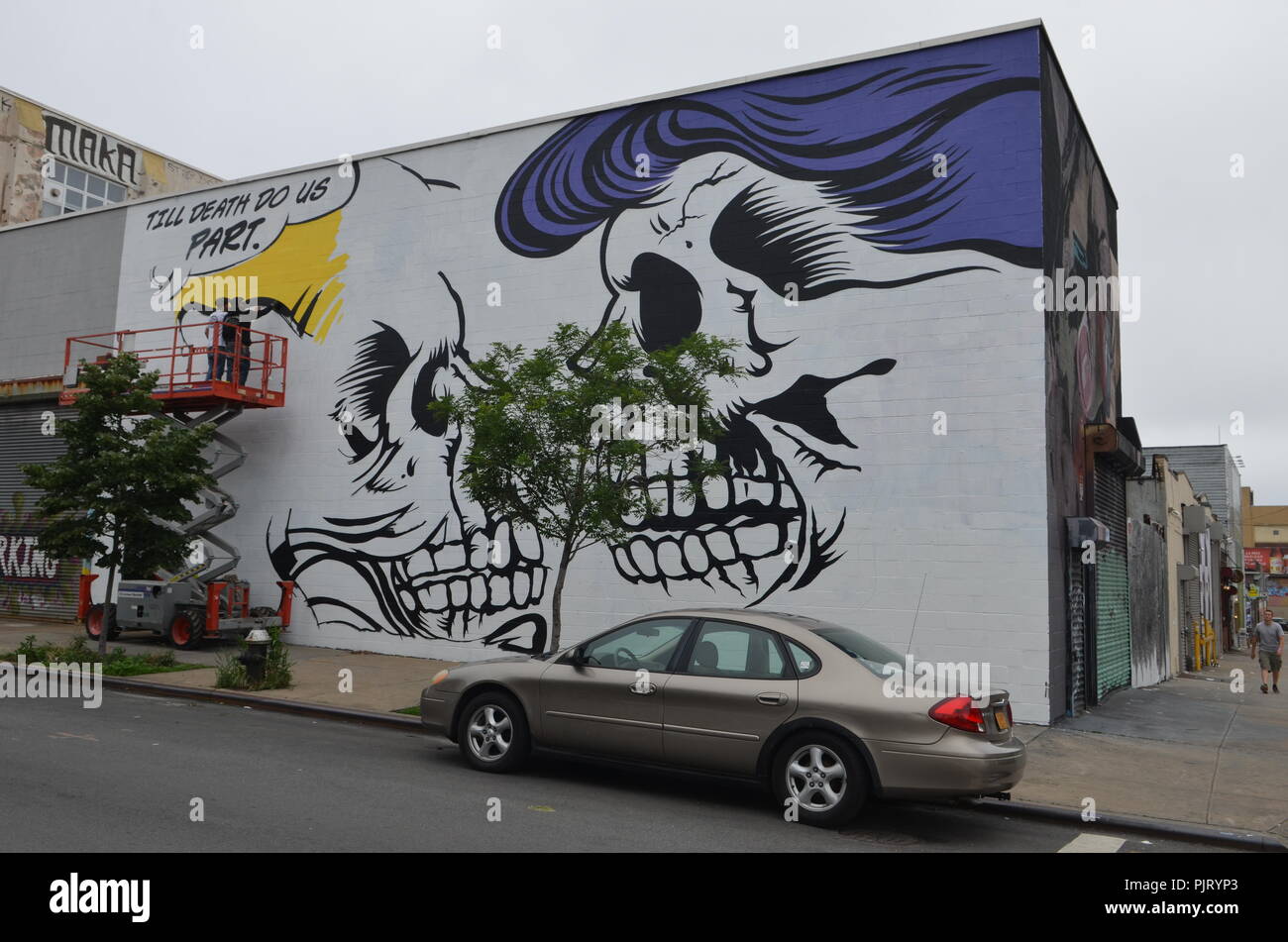 Mural art at East Williamsburg in Brooklyn. The Bushwick Collective has ...