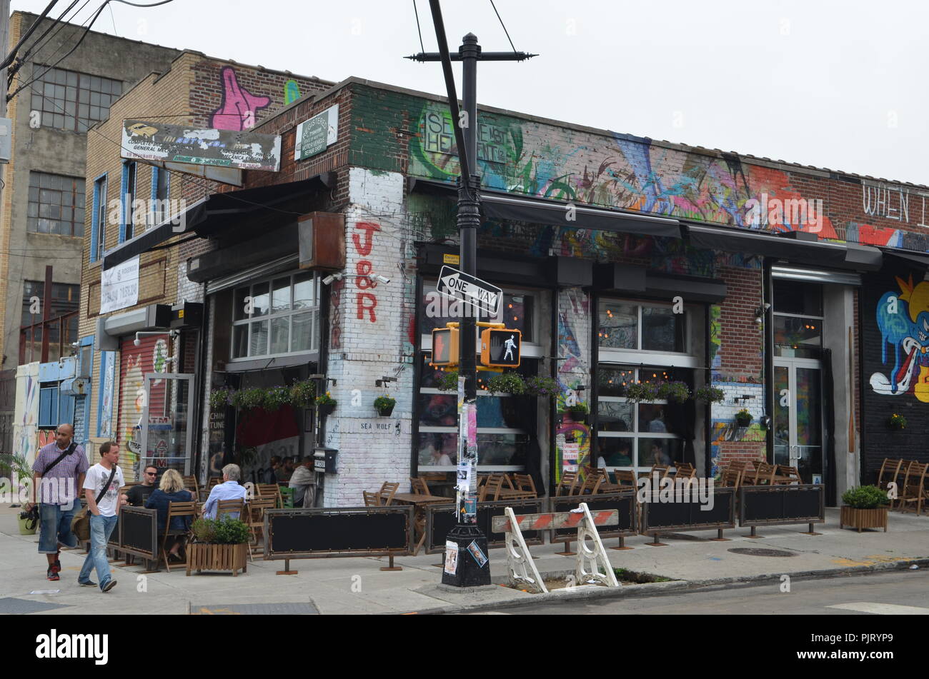 Mural art at East Williamsburg in Brooklyn. The Bushwick Collective has ...