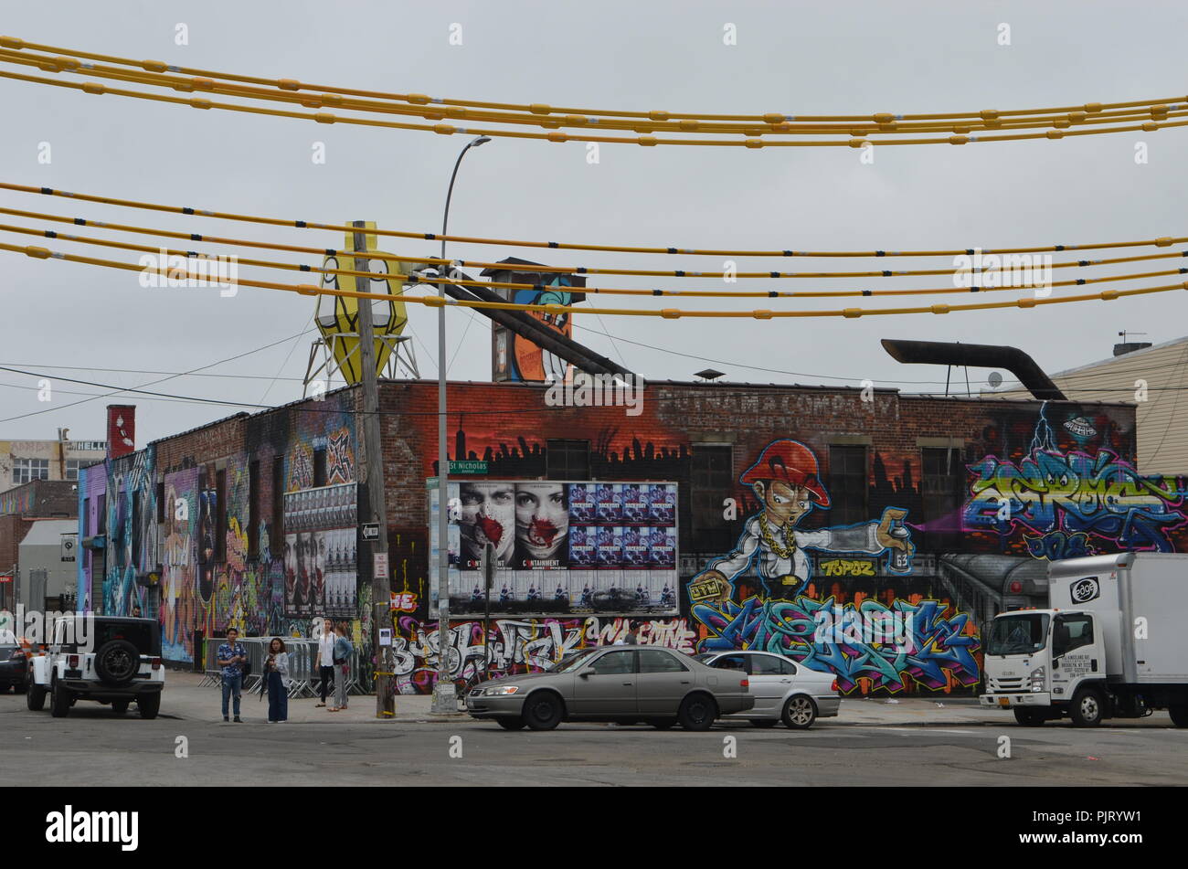 Mural art at East Williamsburg in Brooklyn. The Bushwick Collective has ...