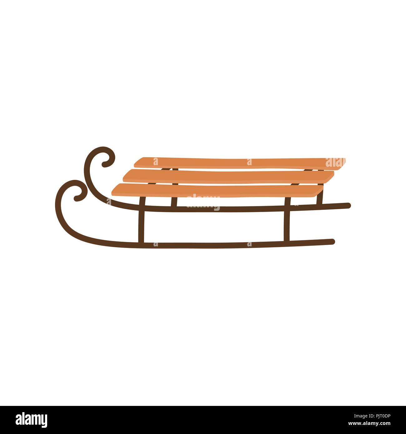 Sledge for children. Cartoon illustration of winter transportation ...