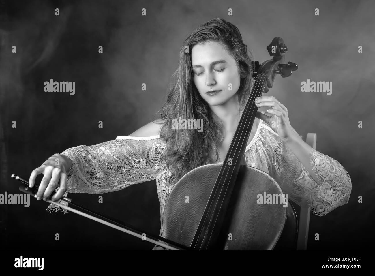 Cello Black and White Stock Photos & Images - Alamy