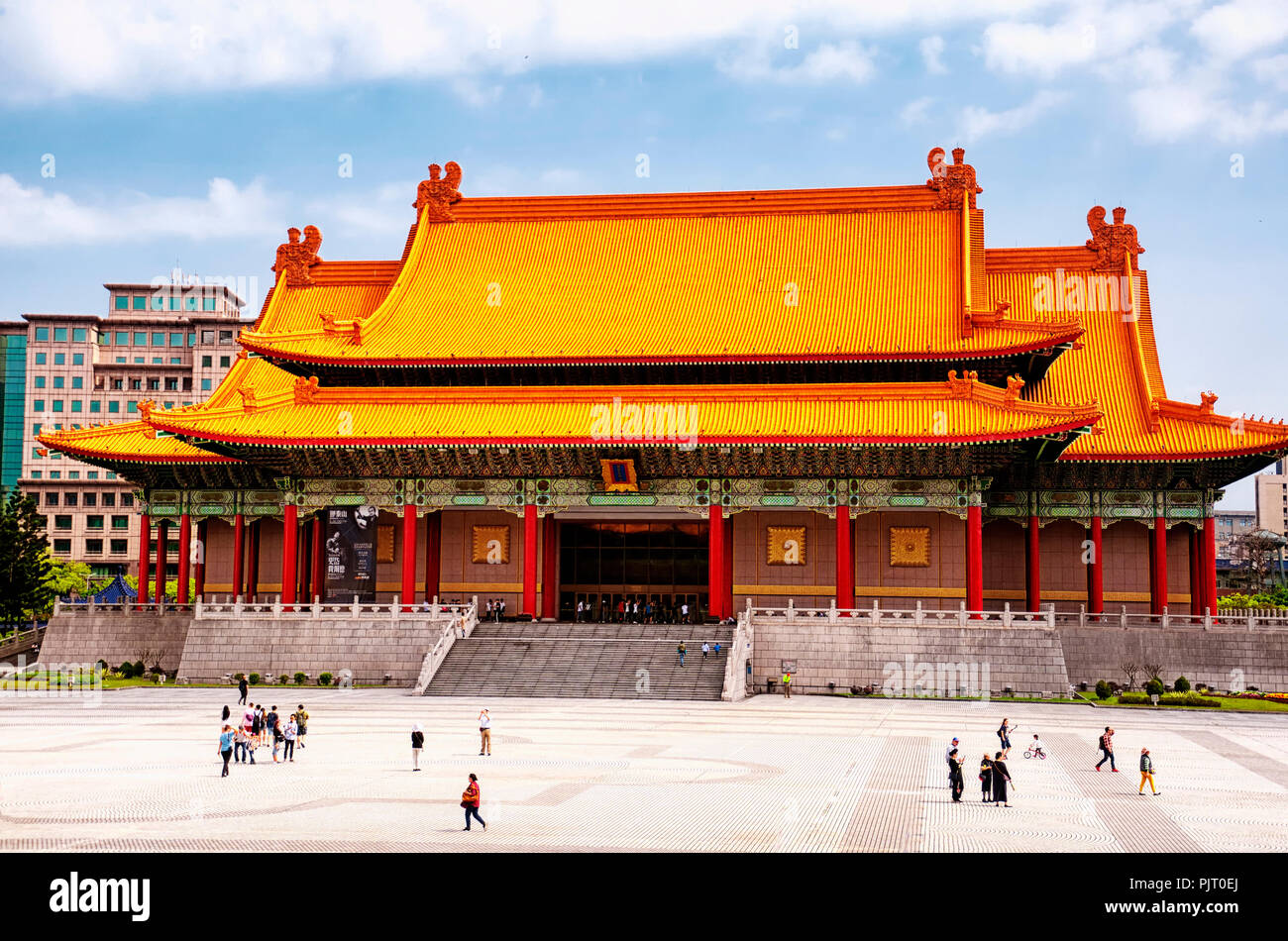 March 31, 2018. Taipei, Taiwan. Tourists visiting liberty square in ...