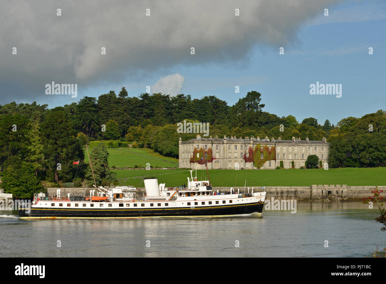 Pleasure Cruise ship MV BALMORAL passing Plas Newydd in the Menai ...