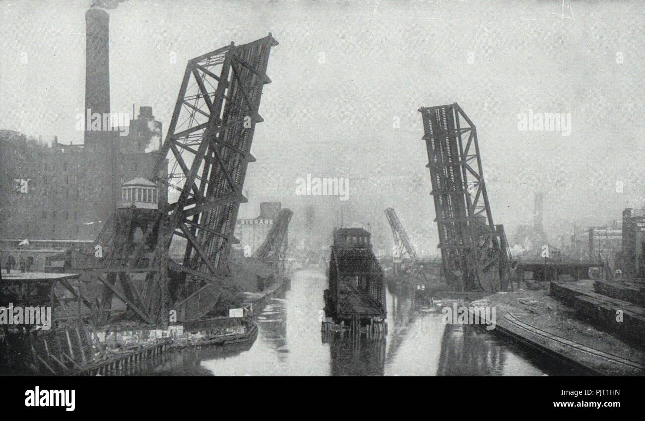 Bascule Railroad Bridge, Chicago Stock Photo - Alamy