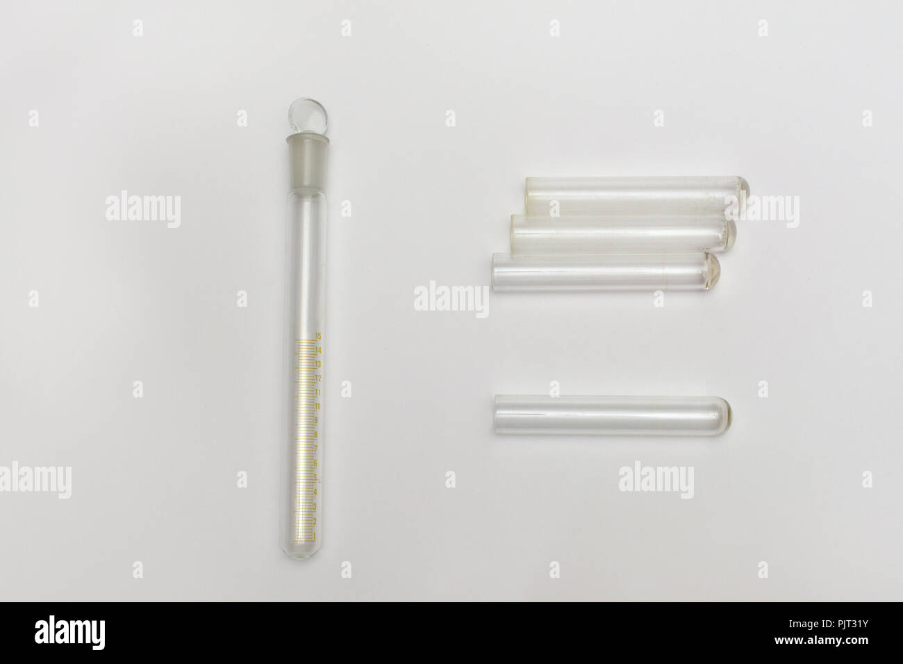 research equipment of med lab: graduated measuring cylinder, closed ...