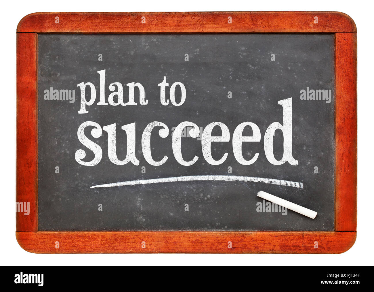 Plan to succeed motivational concept - white chalk text on a vintage slate blackboard Stock ...