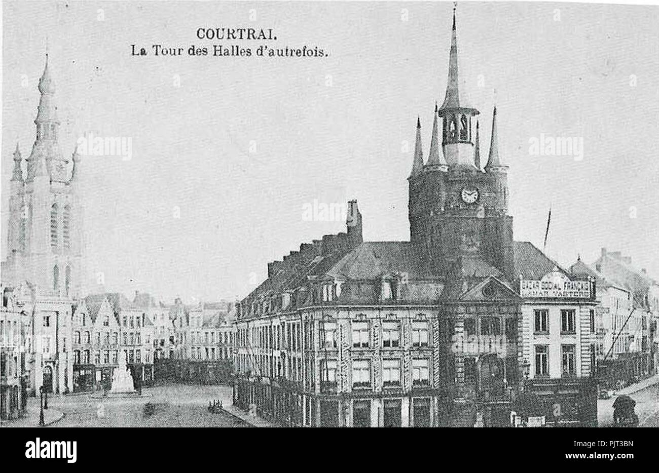 Belfort in 1897 - Kortrijk - West-Vlaanderen - België Stock Photo - Alamy