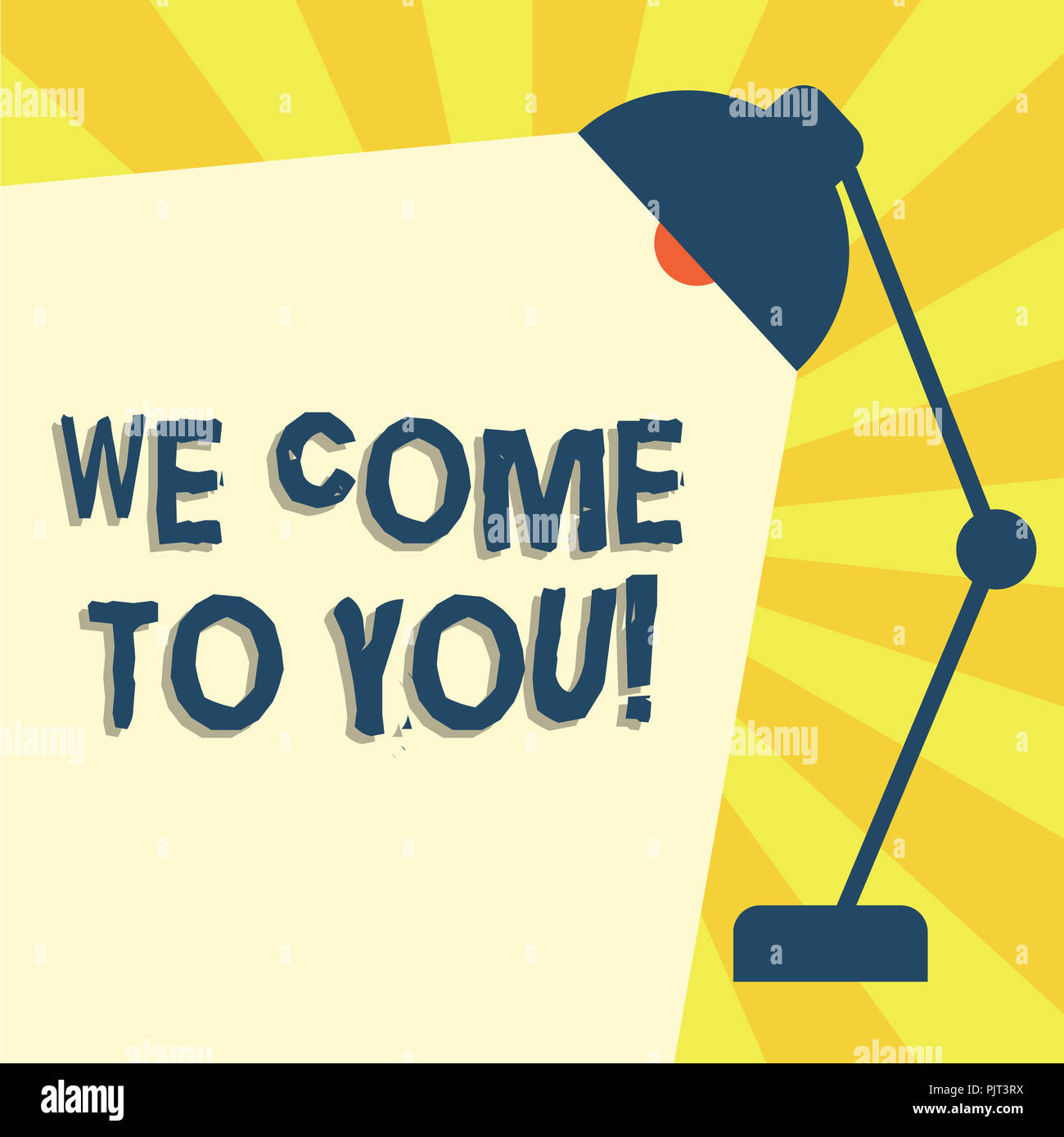 Writing note showing We Come To You. Business photo showcasing ...