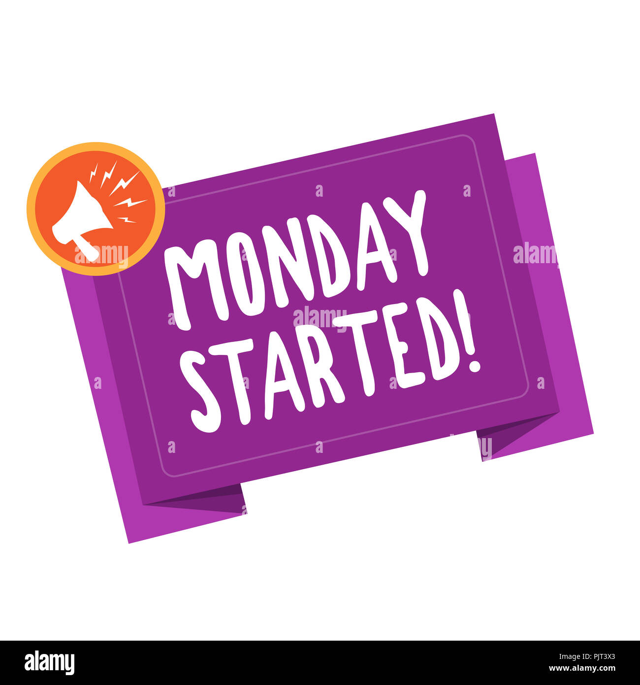 Handwriting text writing Monday Started. Concept meaning getting ready ...