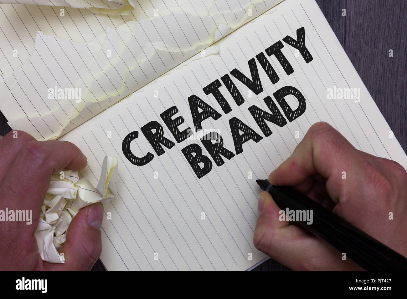 Text sign showing Creativity Brand. Conceptual photo design name or ...