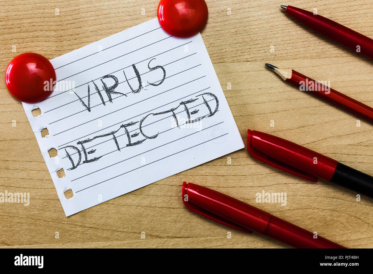 Text sign showing Virus Detected. Conceptual photo A computer program ...