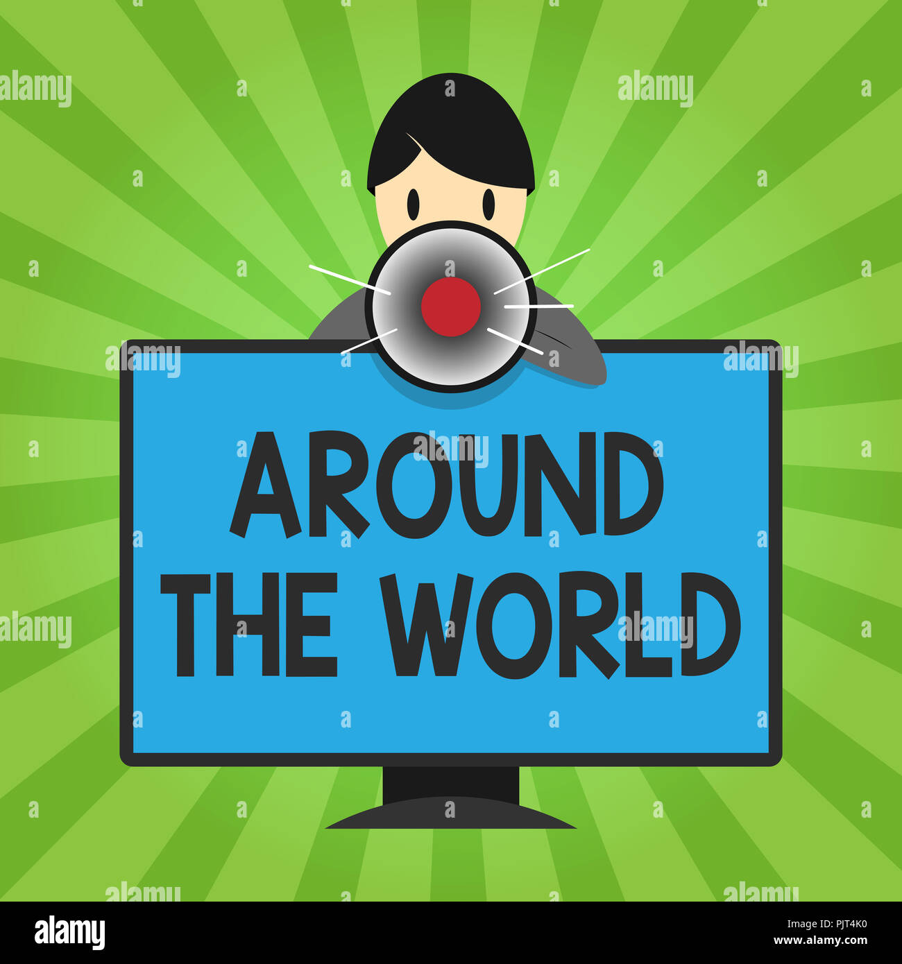 Handwriting text writing Around The World. Concept meaning saying that ...