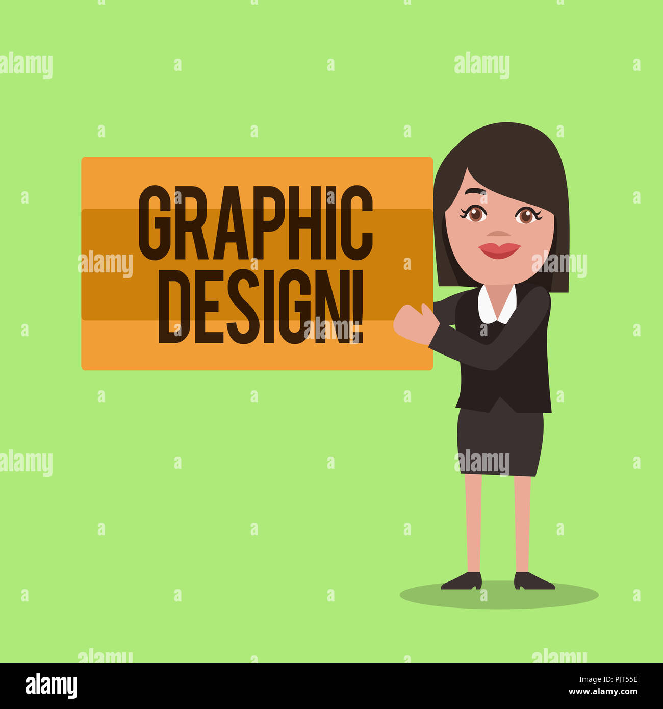 Handwriting text writing Graphic Design. Concept meaning art or skill of combining text and ...