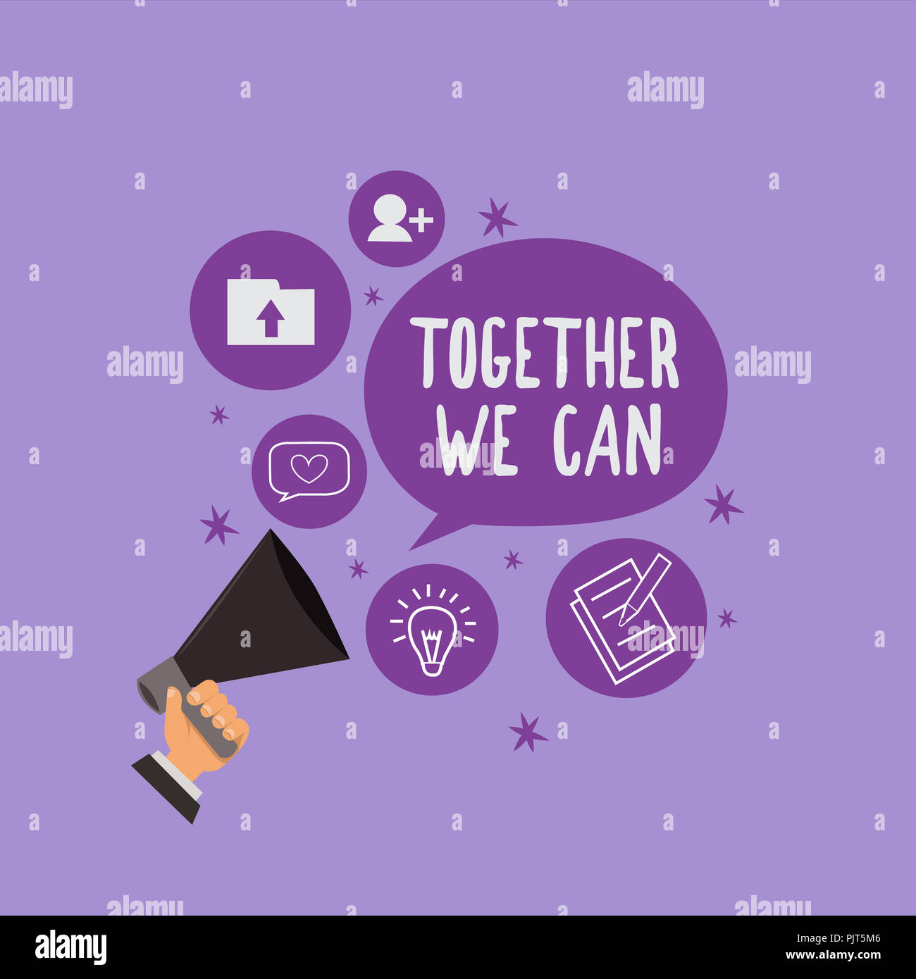 Handwriting text Together We Can. Concept meaning unity can makes ...