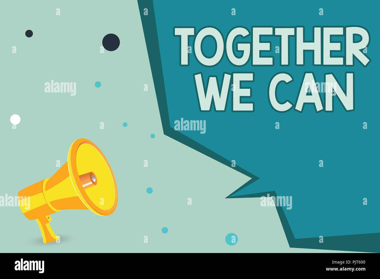 Text sign showing Together We Can. Conceptual photo unity can makes ...