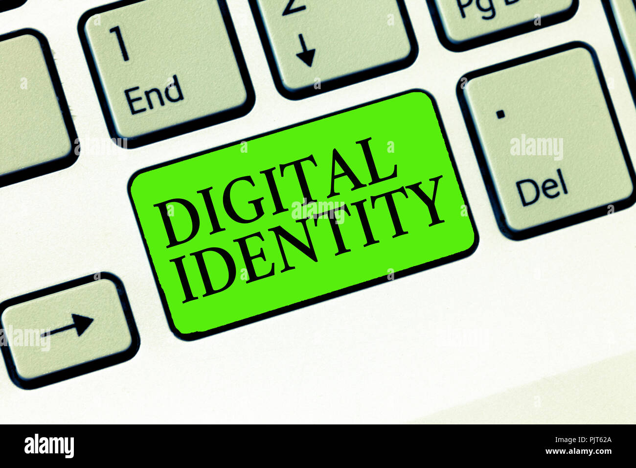 Handwriting text writing Digital Identity. Concept meaning information ...