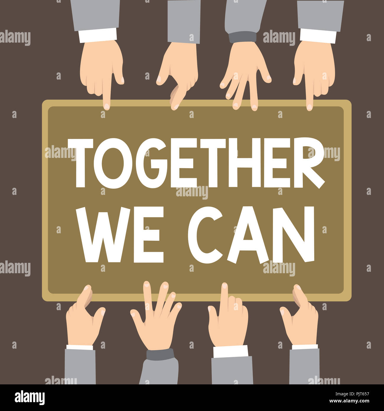 Text sign showing Together We Can. Conceptual photo unity can makes ...