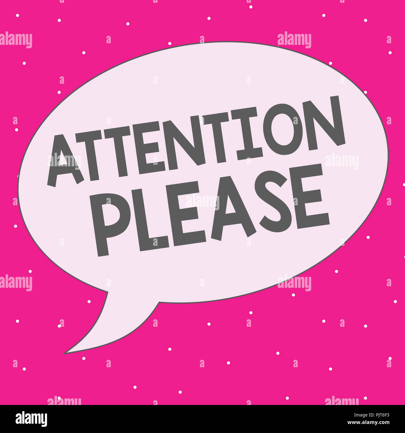 Handwriting text writing Attention Please. Concept meaning asking ...